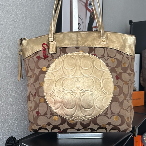 Coach | Bags | Coach Laura Admirer Multi Gold Jacquard Tote Bag | Poshmark